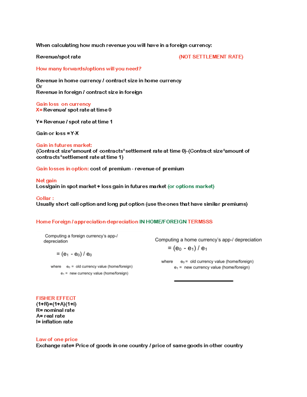 Formula sheet 470 - When calculating how much revenue you will have in ...