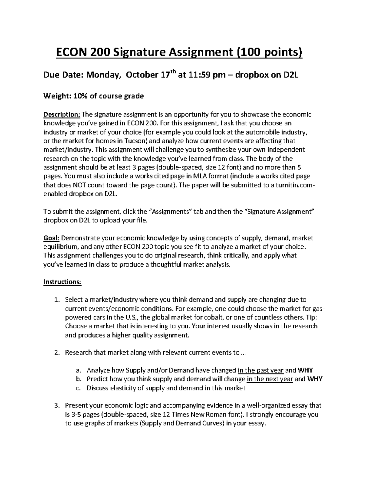 ECON 200 Signature Assignment instructions - ECON 200 Signature ...