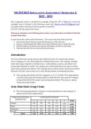 Tutorial Sheet 1a Excel modified - Introduction to Quantitative Methods (MS 23C/ MGMT 2012 ...