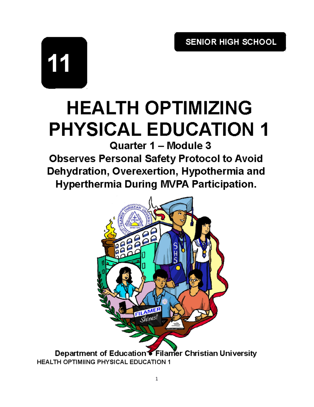 PE1 Q1 M3 Observe Personal Safety Protocol SENIOR HIGH SCHOOL HEALTH