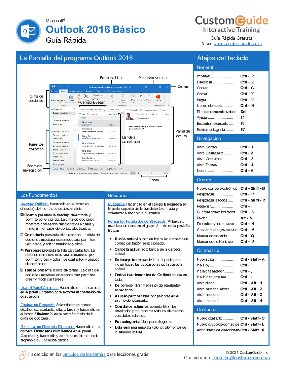 Tema outlook-2016-basico-guia-rapida - © 2021 CustomGuide, Inc. Hacer clic en los vínculos de ...