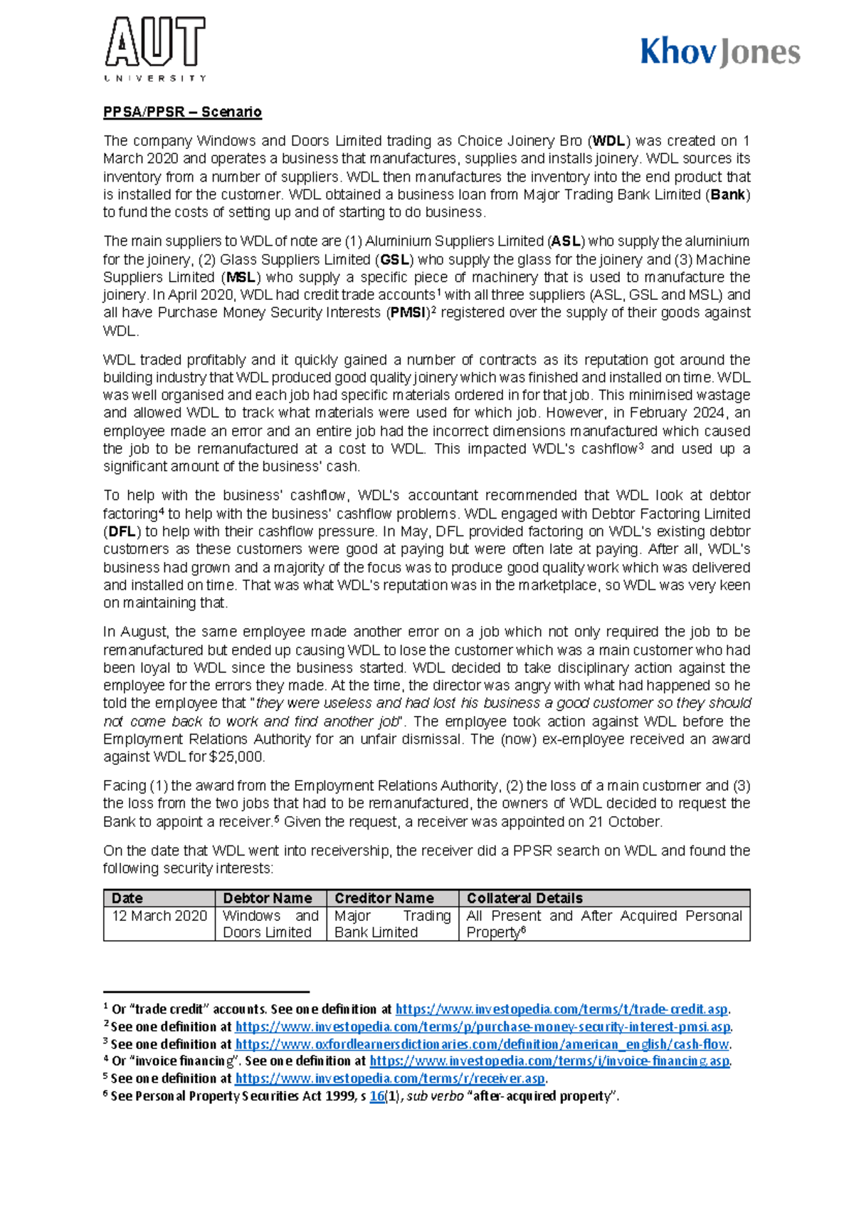 Module I What are personal-property security interests (Kieran Jones ...