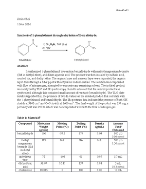 [Solved] Synthesis of Benzaldehyde 1 Write the chemical equation for ...
