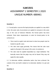 ILW1501 - Unisa - Introduction to Law - Studocu