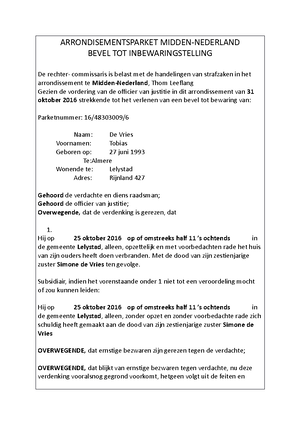 Dagvaarding - jrnfiornfokrnf - Dagvaarding Sector: 12 Parketnummer ...
