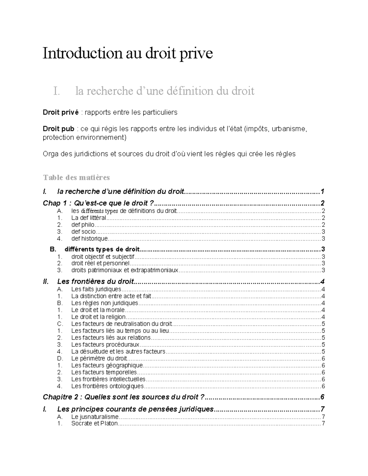 Introduction au droit prive - la recherche d’une définition du droit ...