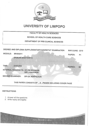 MHAA011 Question Paper FOR MID-YEAR 2020 Examination - UNIVERSITY OF ...