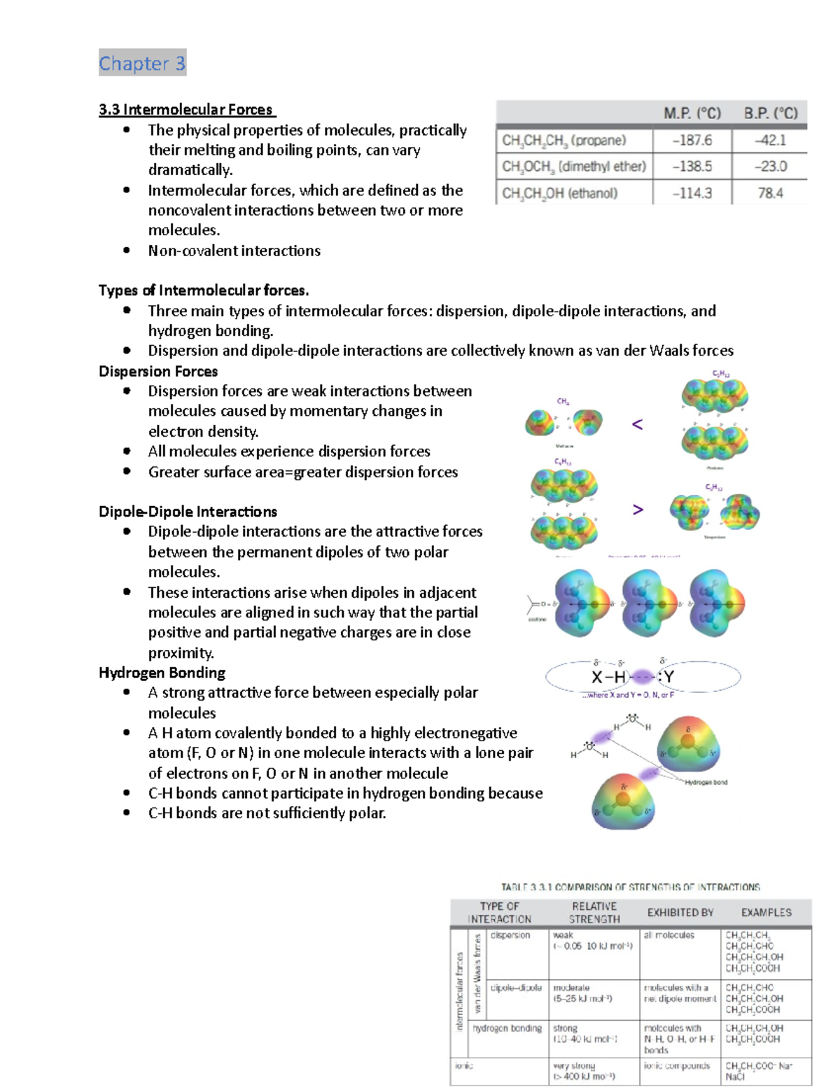 Discovering Chemistry workbook 3.3 notes - Chapter 3 3 Intermolecular ...