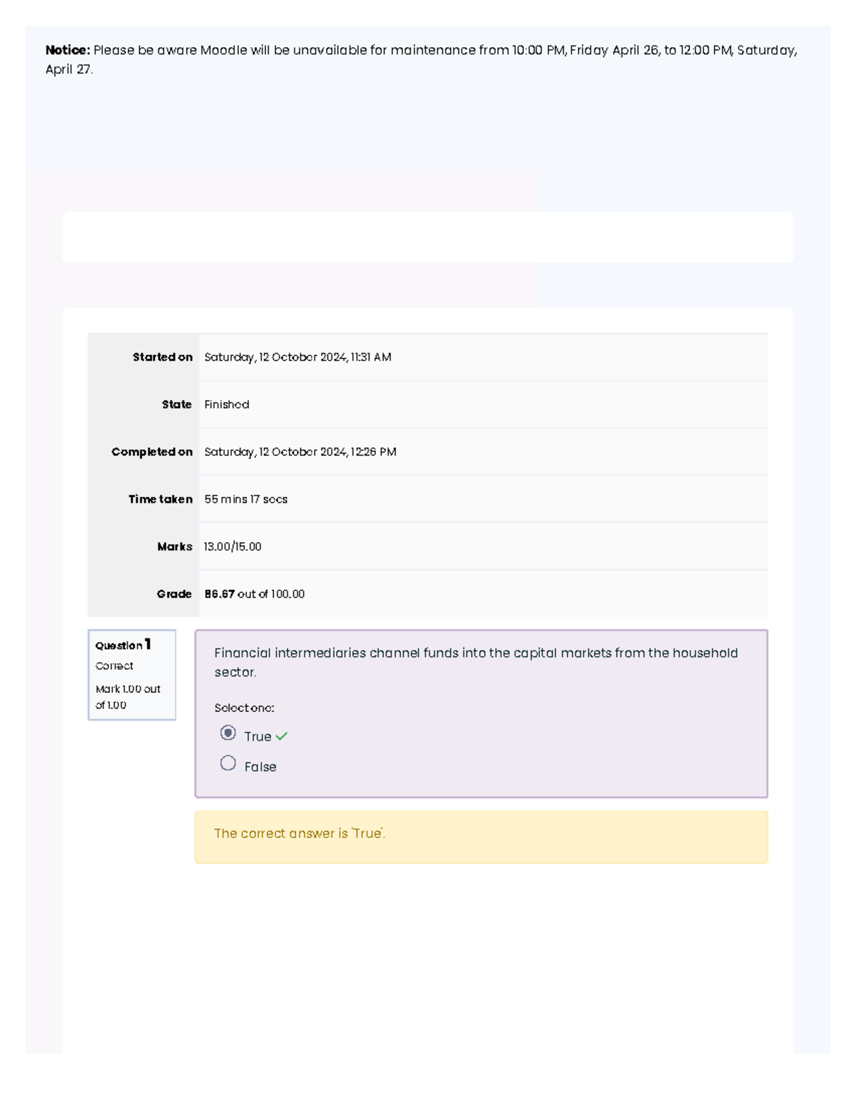 Finance Chapter 14 Quiz - Notice: Please be aware Moodle will be ...