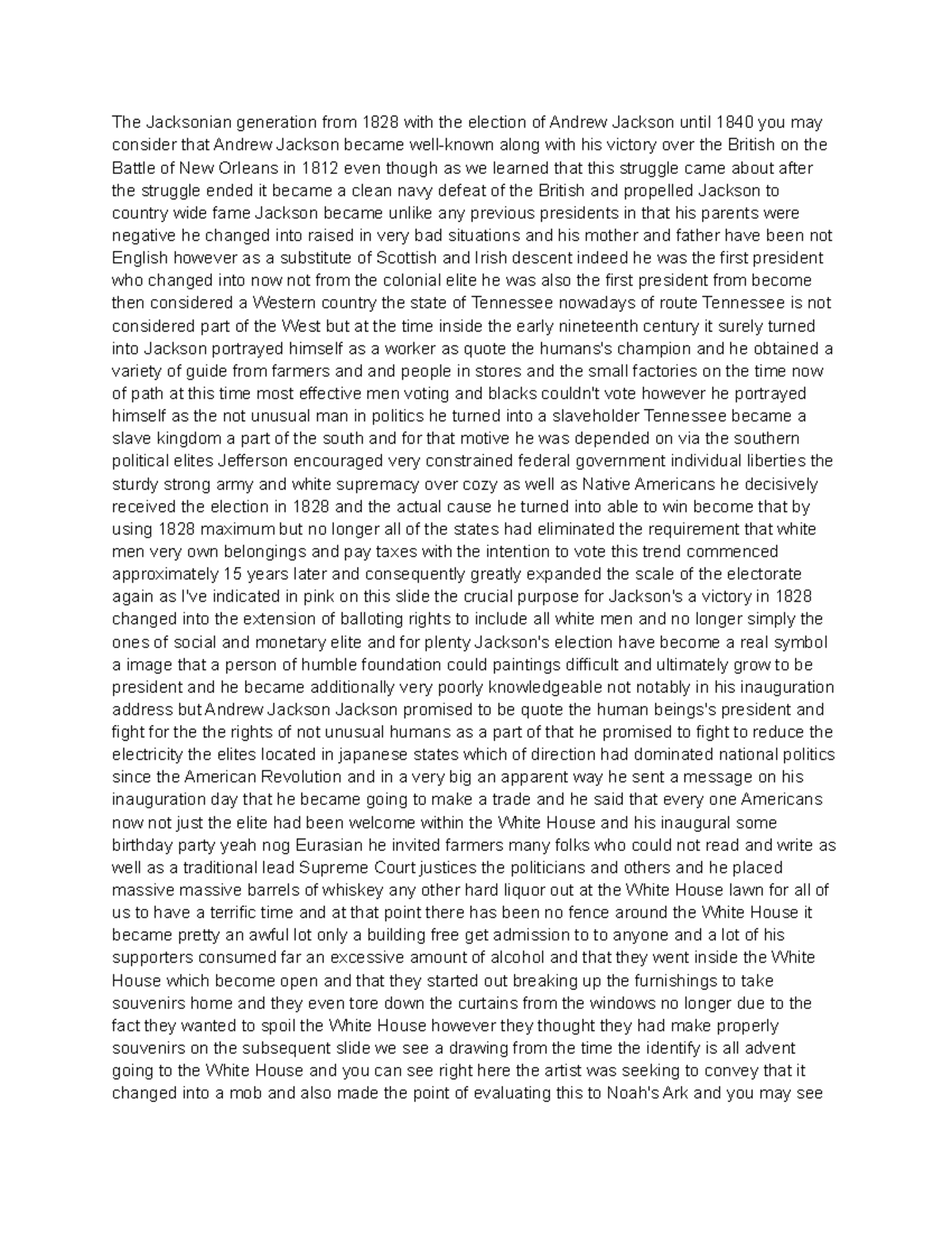 His 1301 Jacksonian Era 1828 to 40 - The Jacksonian generation from ...