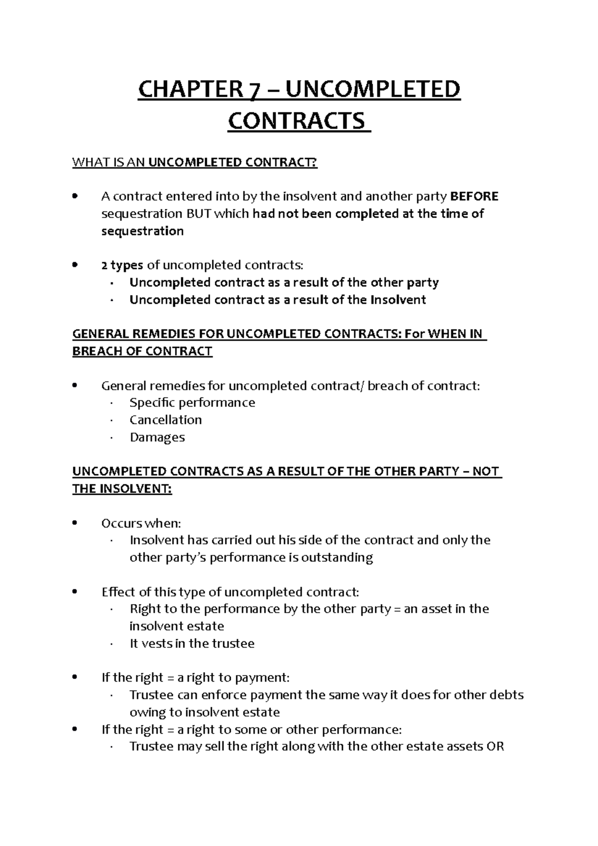 Chapter 7 - INCOMPLETED CONTRACTS . - CHAPTER 7 – UNCOMPLETED CONTRACTS ...