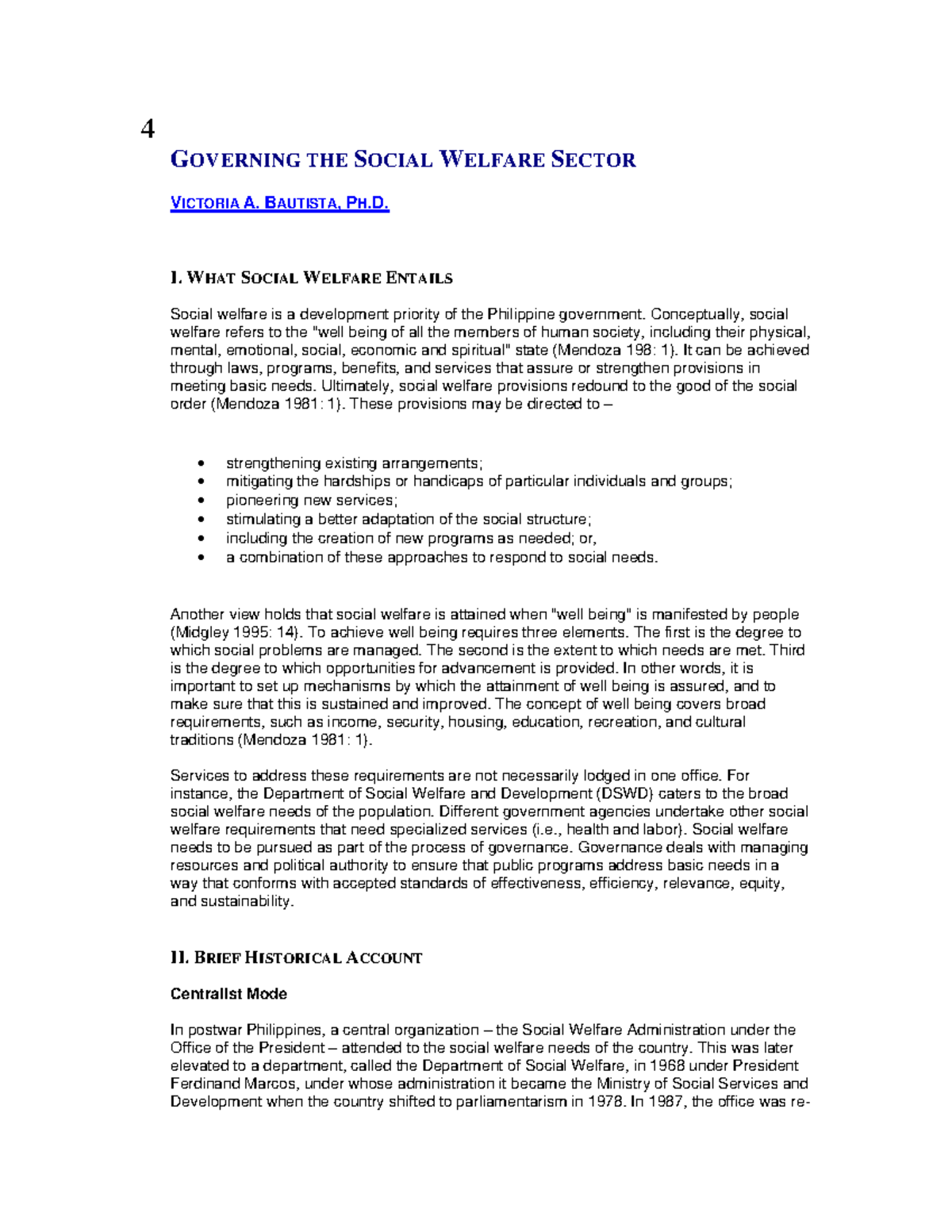 Governing The Social Welfare Sector - 4 GOVERNING THE SOCIAL WELFARE ...