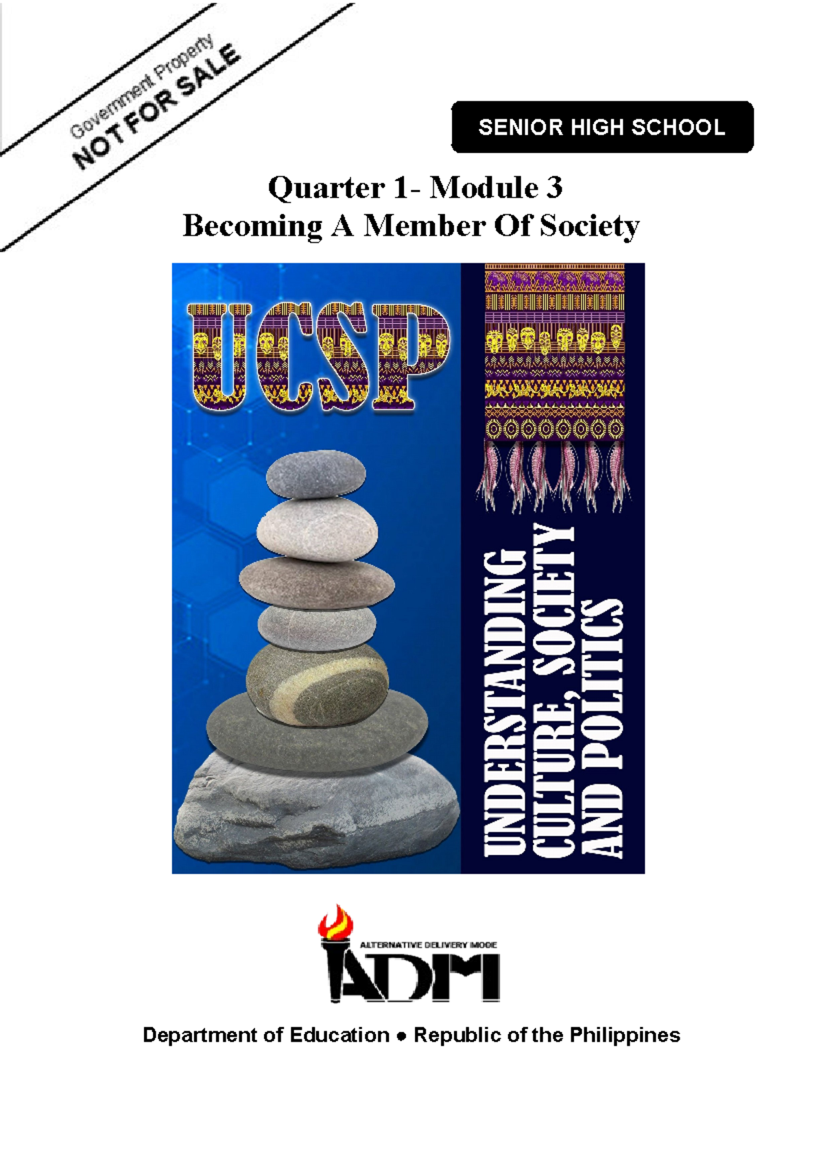 UCSP-M3 - helpful - Quarter 1- Module 3 Becoming A Member Of Society ...
