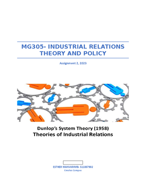 Case study 2 solution - final assessment - MG316 COMPARATIVE EMPLOYMENT ...