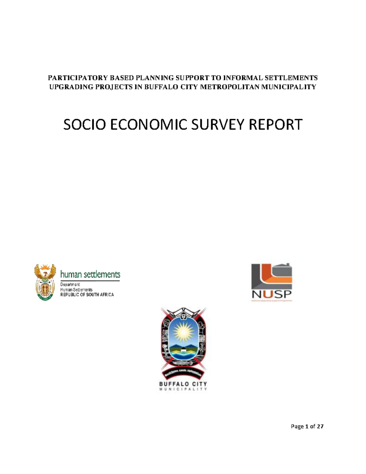 Socio economic survey Descriptive Statistics and overall analysis ...