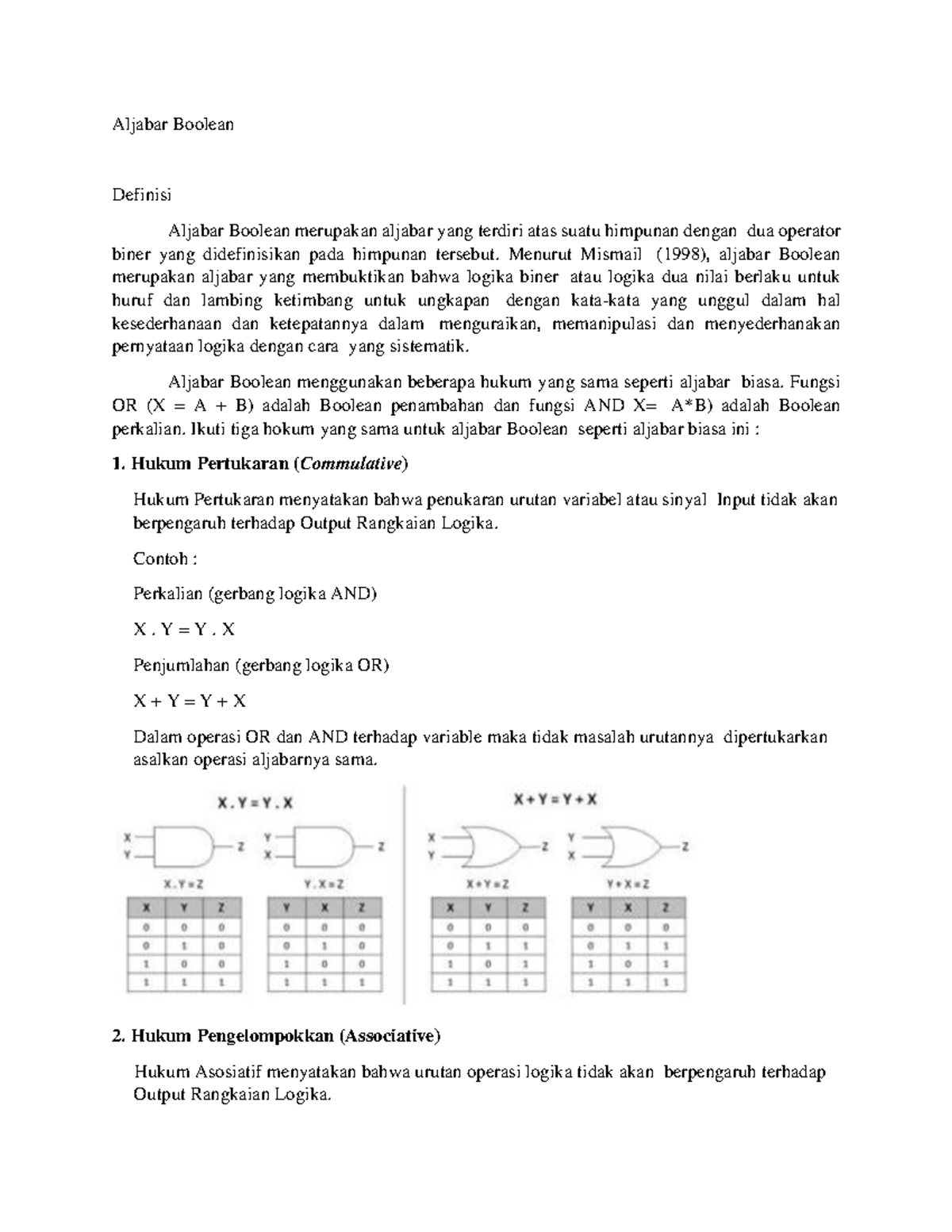 Aljabar Boolean - Aljabar Boolean Definisi Aljabar Boolean merupakan ...