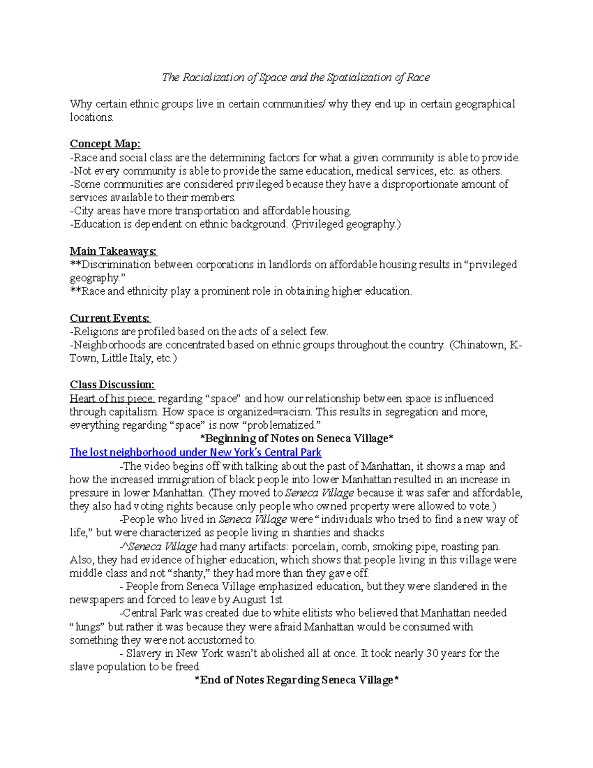 The Racialization of Space and the Spatialization of Race - Concept Map ...