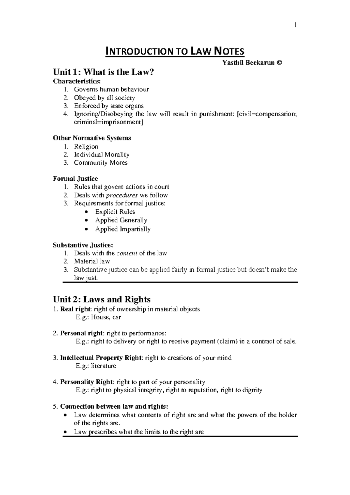 ILW1501-study-notes - Summary Introduction to Law - INTRODUCTION TO LAW ...