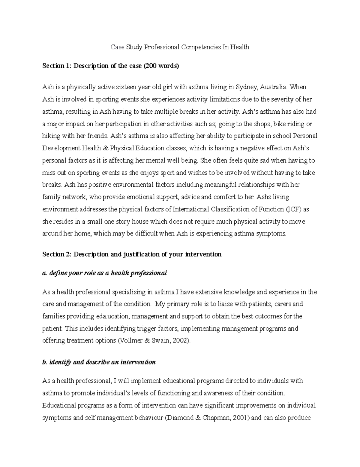 Case Study Professional Competencies In Health - When Ash is involved ...