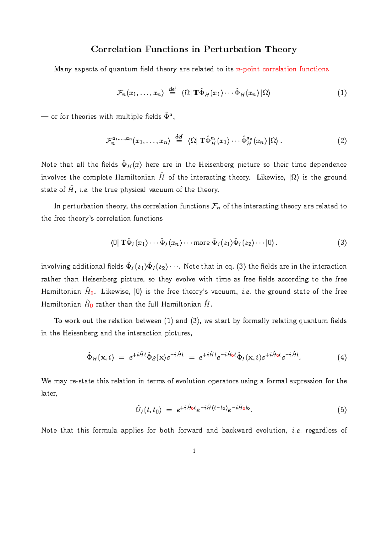 Correlators - More about correlatos - Correlation Functions in ...