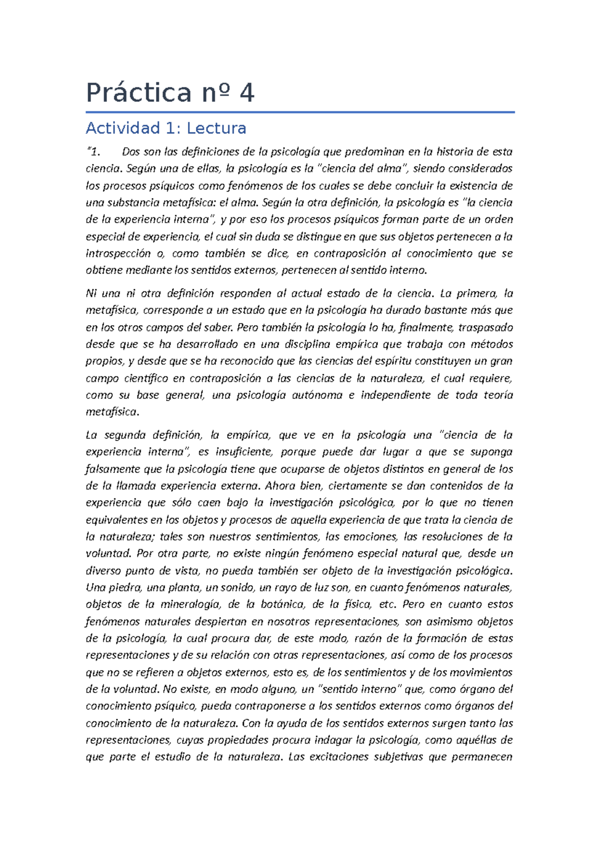 Práctica nº 4 - práctica de fundamentos del comportamiento - Práctica nº 4 Actividad 1: Lectura ...