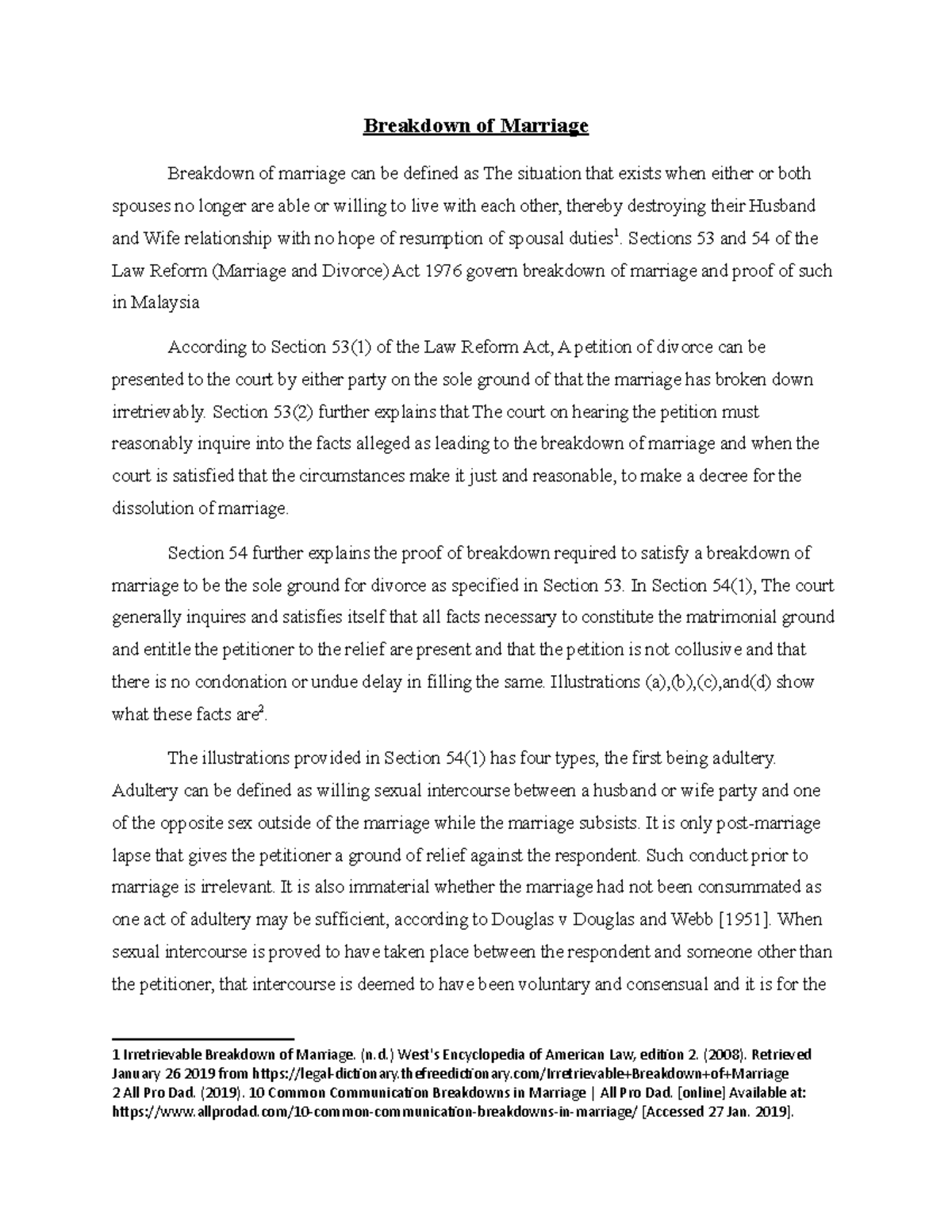 Breakdown of Marriage - Breakdown of Marriage Breakdown of marriage can ...