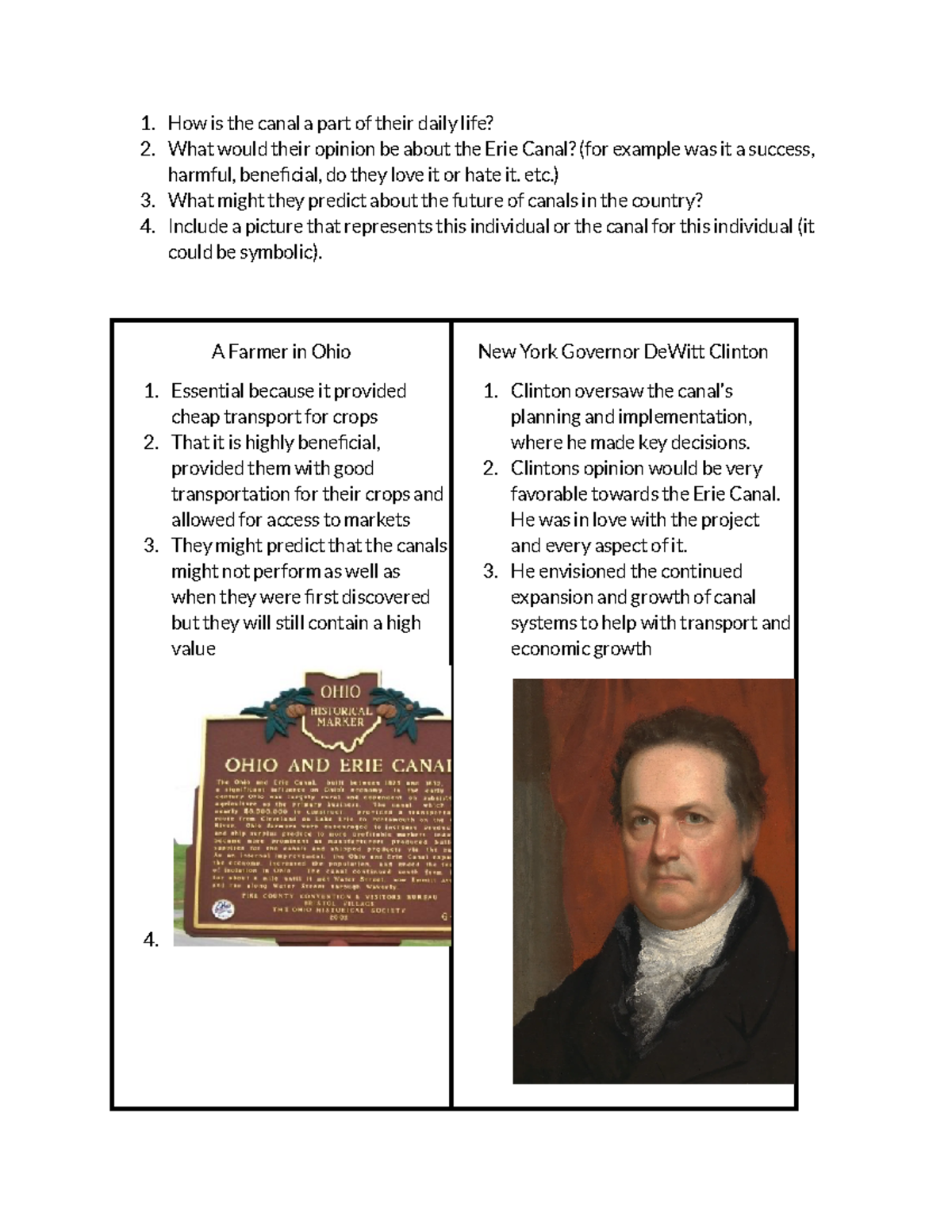 Erie Canal - etc.) What might they predict about the future of canals ...