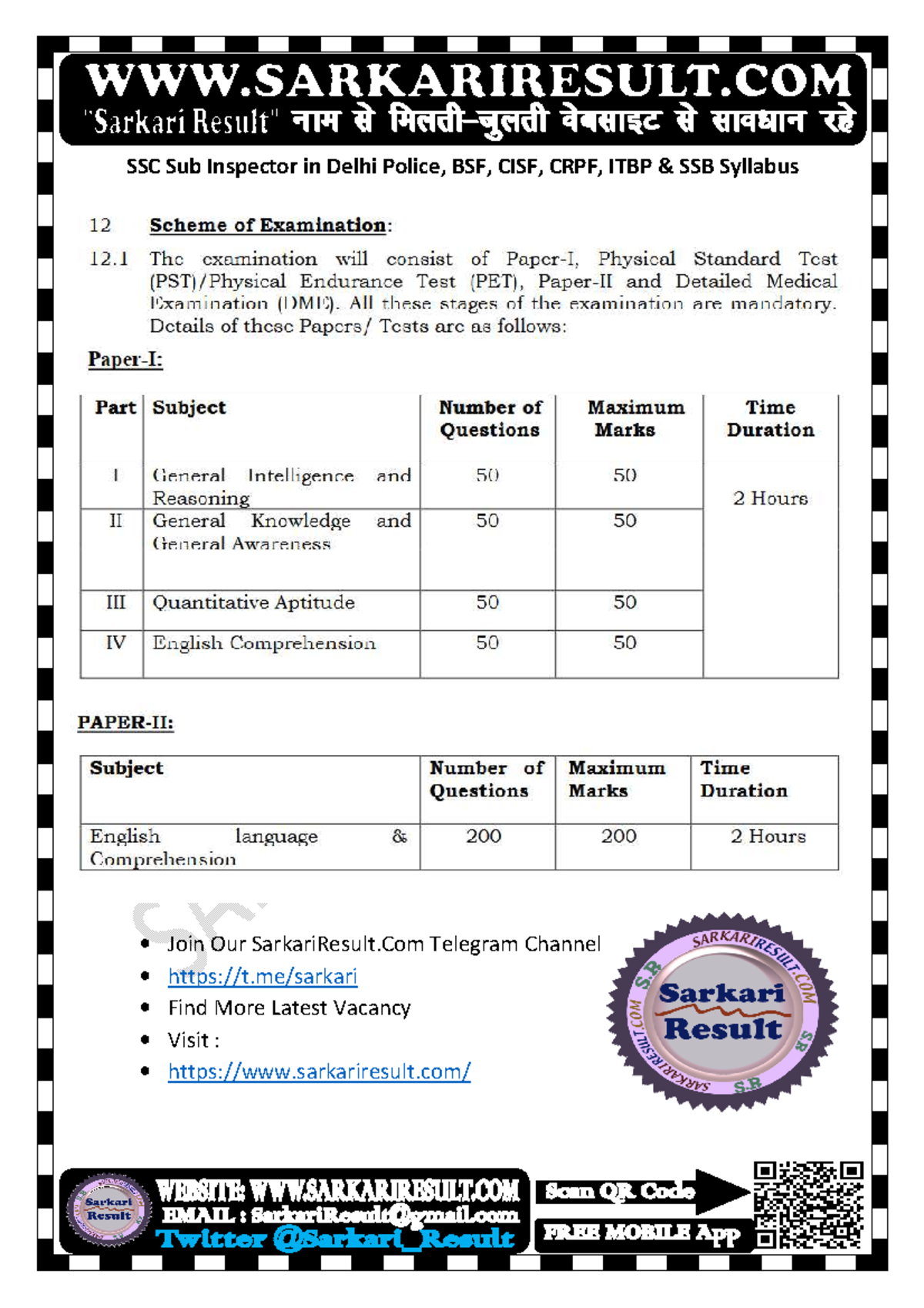 SSC CPO SI Detailed Syllabus 2022 - SSC Sub Inspector in De • Join Our ...