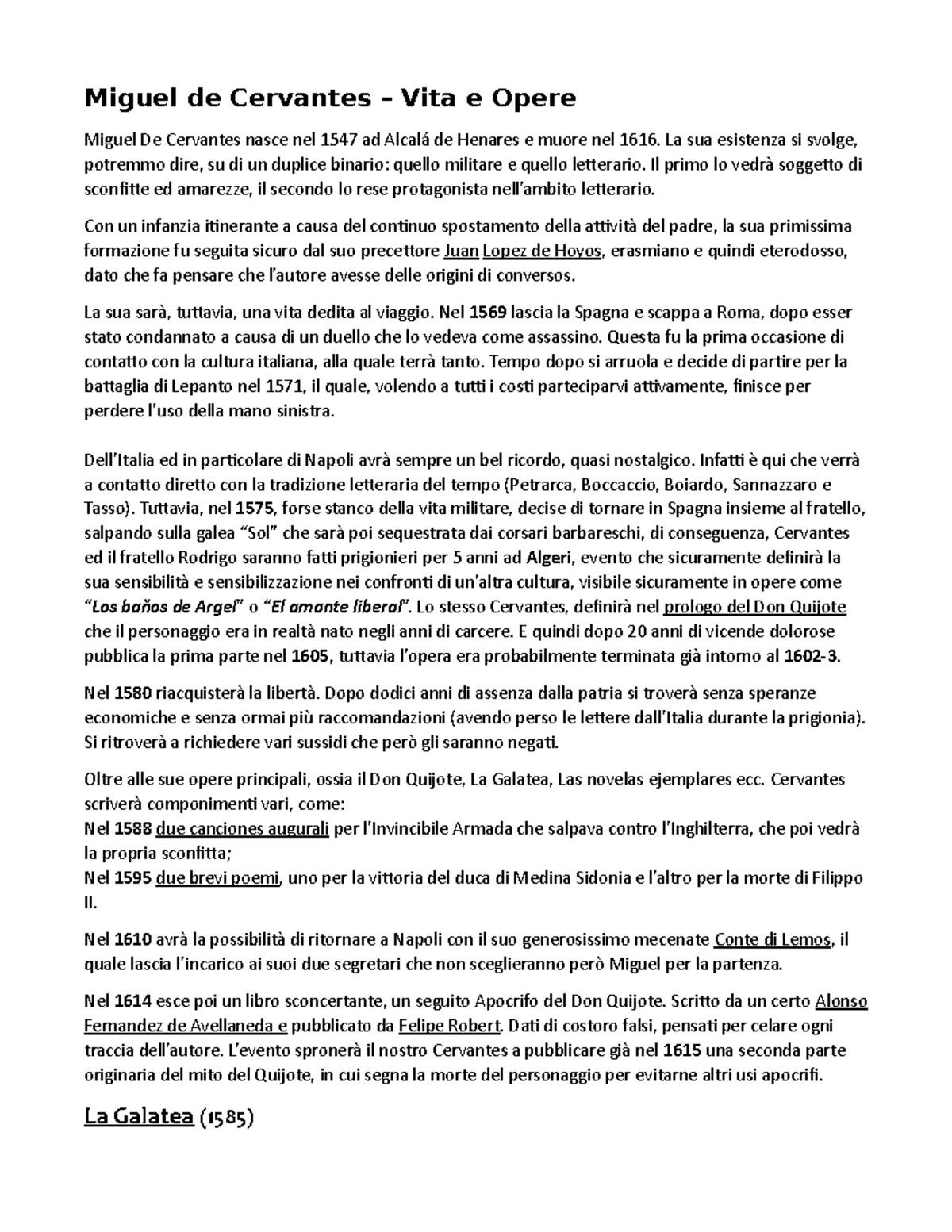 Autore - Miguel de Cervantes - Miguel de Cervantes – Vita e Opere ...