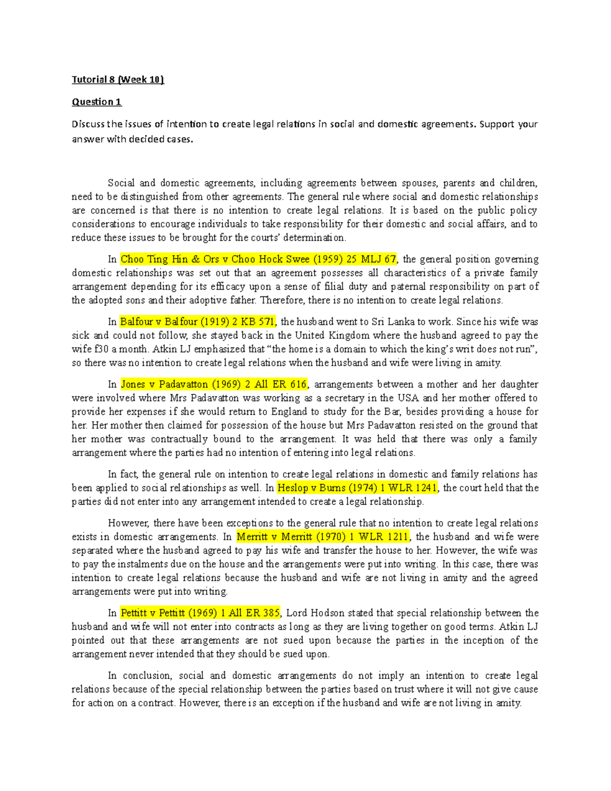 Tutorial 8 (Week 10) - Hi, hope my answer will be useful for you. You ...