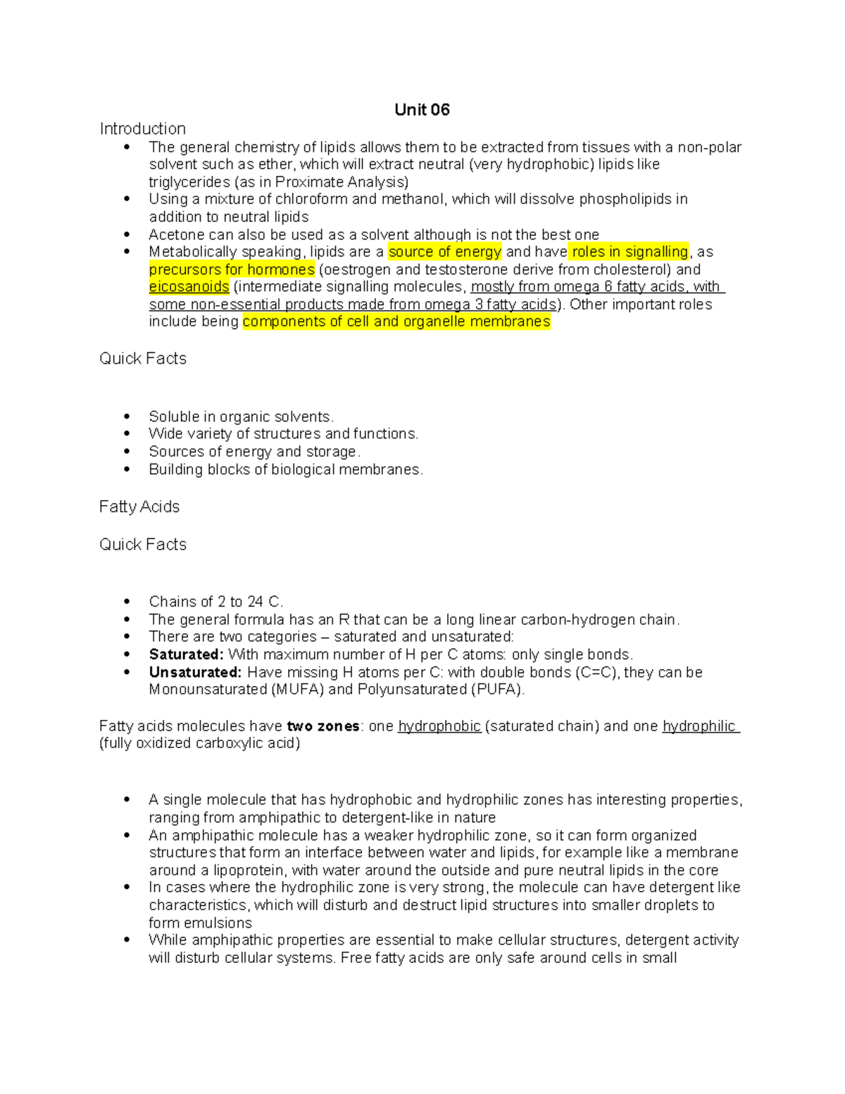 Nutr Unit 06 Part 1 - A portion of lecture notes - Unit 06 Introduction ...