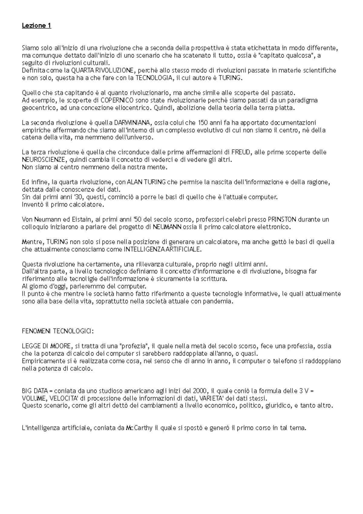 Lezioni Informatica - Uniecampus - Studocu