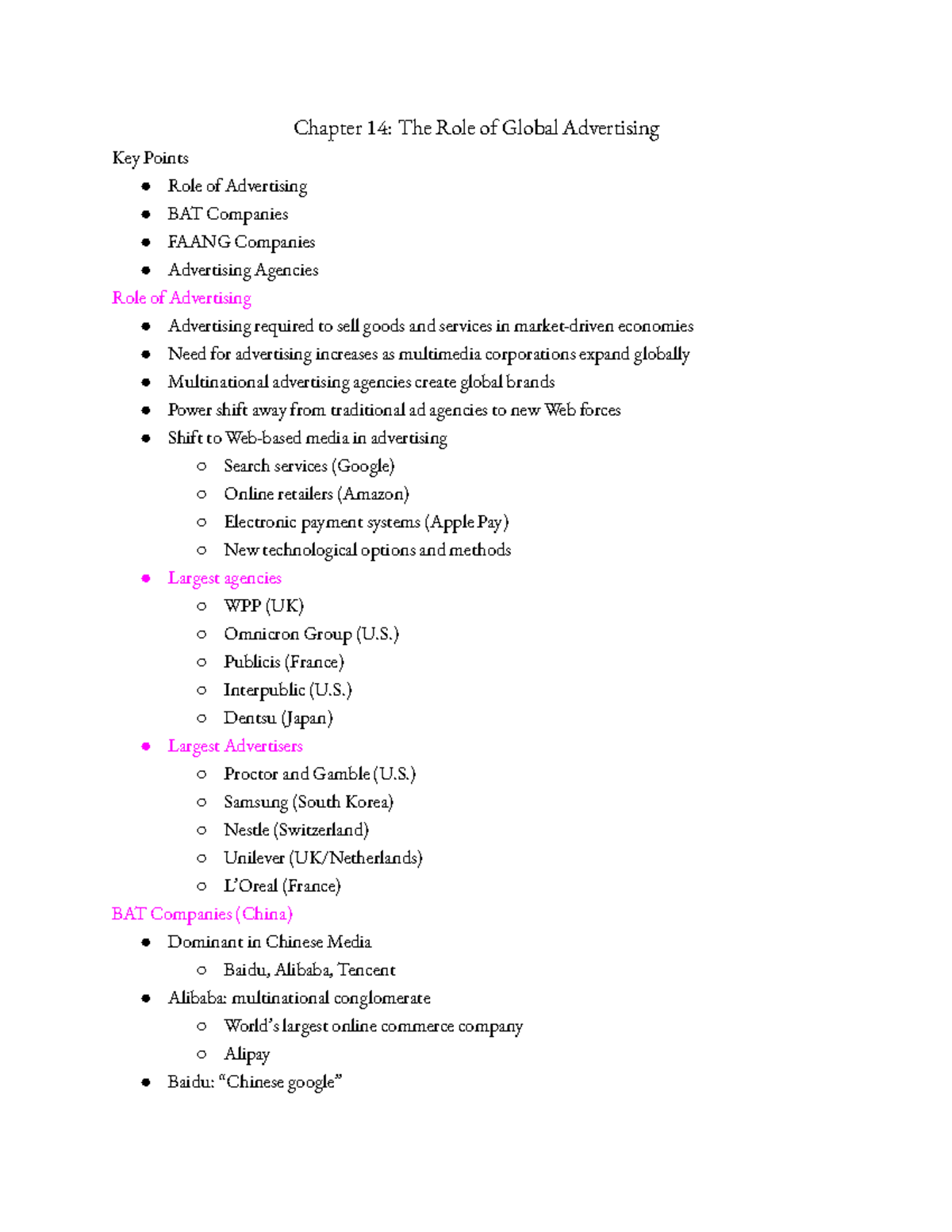 Global Communication Notes - Module 8 - Chapter 14: The Role of Global ...