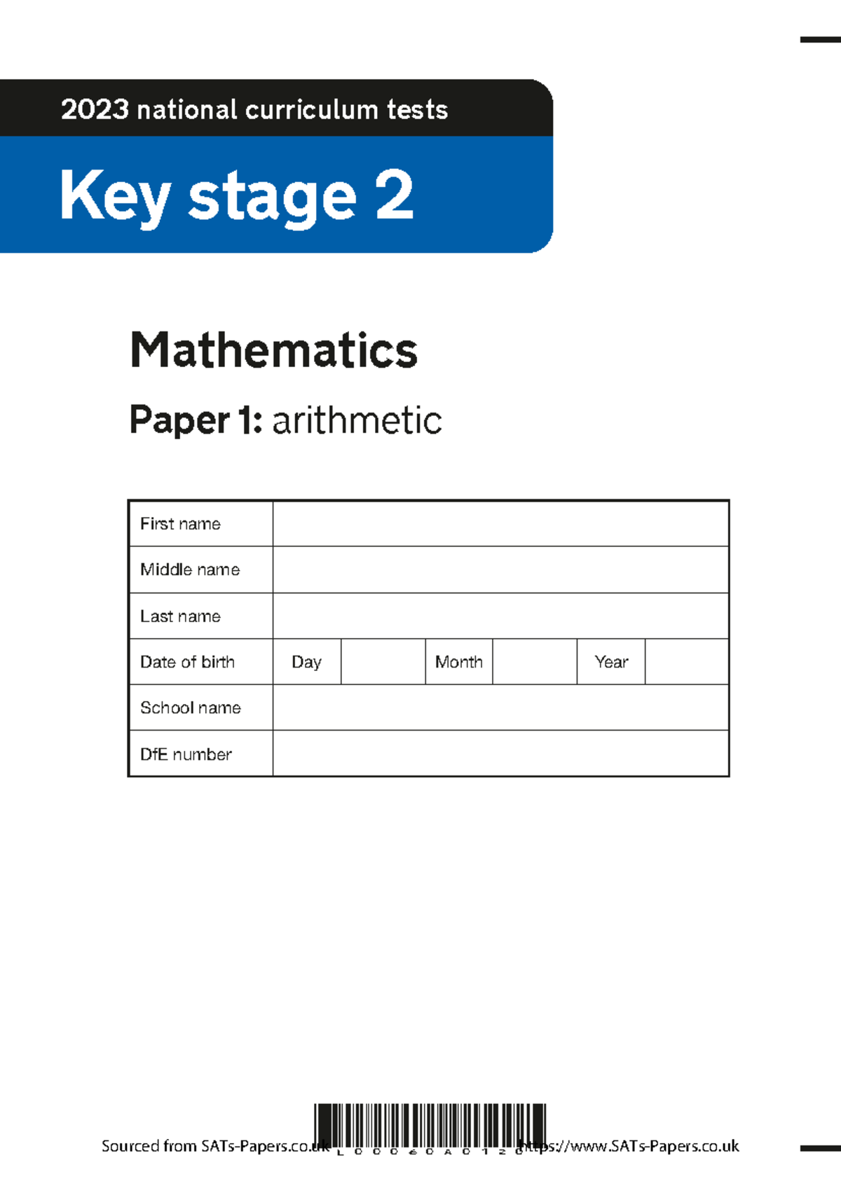 Math paper 1 - Shsh - Mathematics Paper 1: arithmetic First name Middle ...