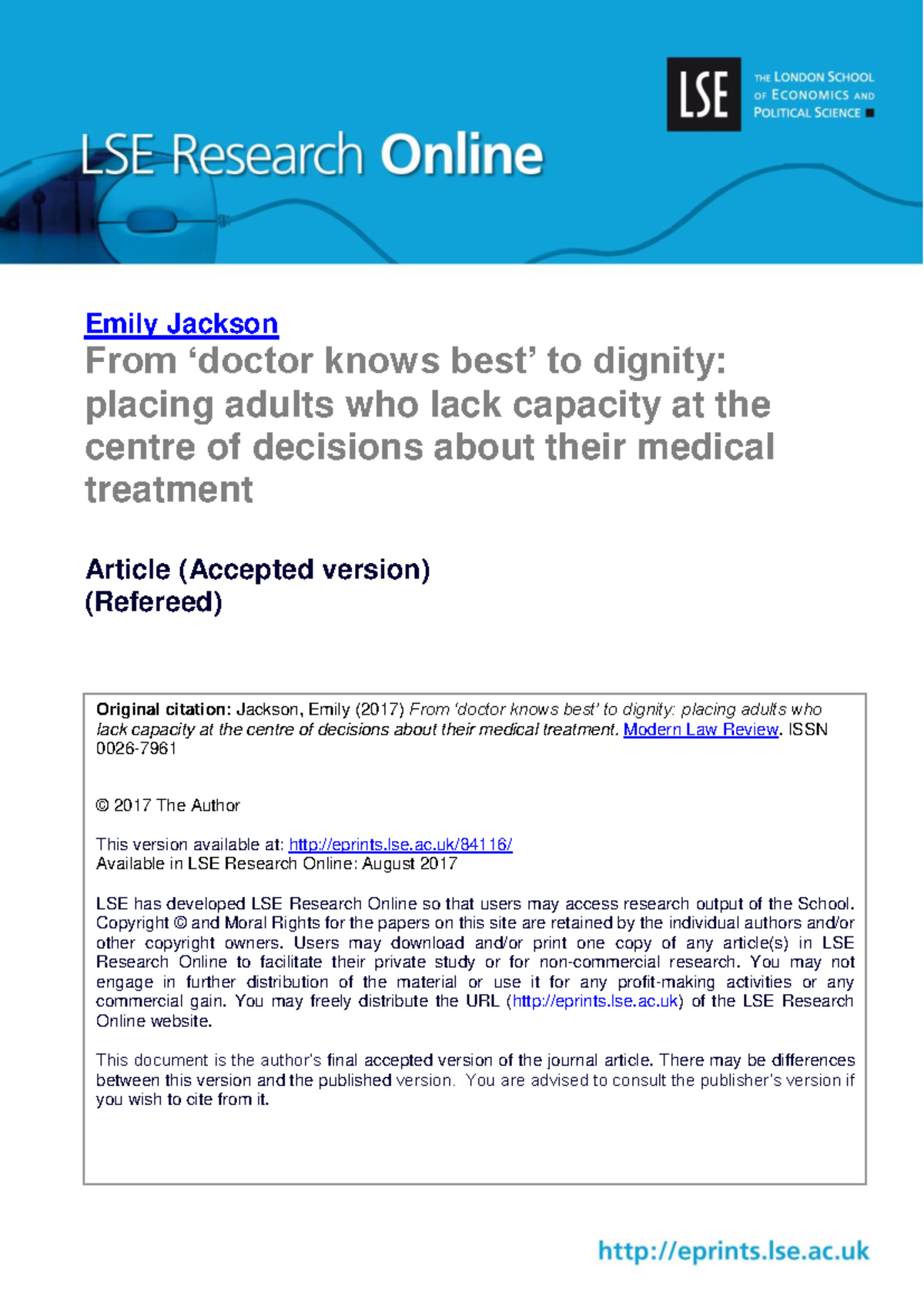 Jackson From doctor knows best to dignity - Emily Jackson From ‘doctor ...