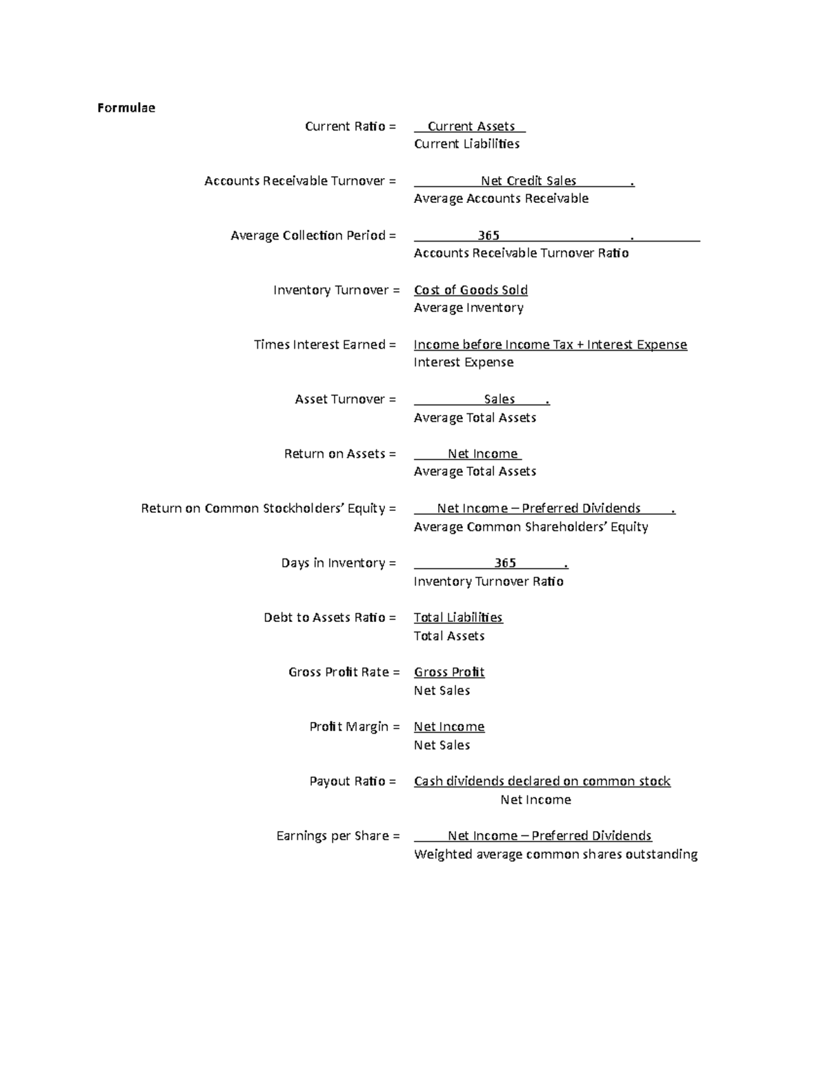 Last Pages Of Final Exam Formulae Current Ratio Current Assets last-pages-of-final-exam-formulae-current-ratio-current-assets