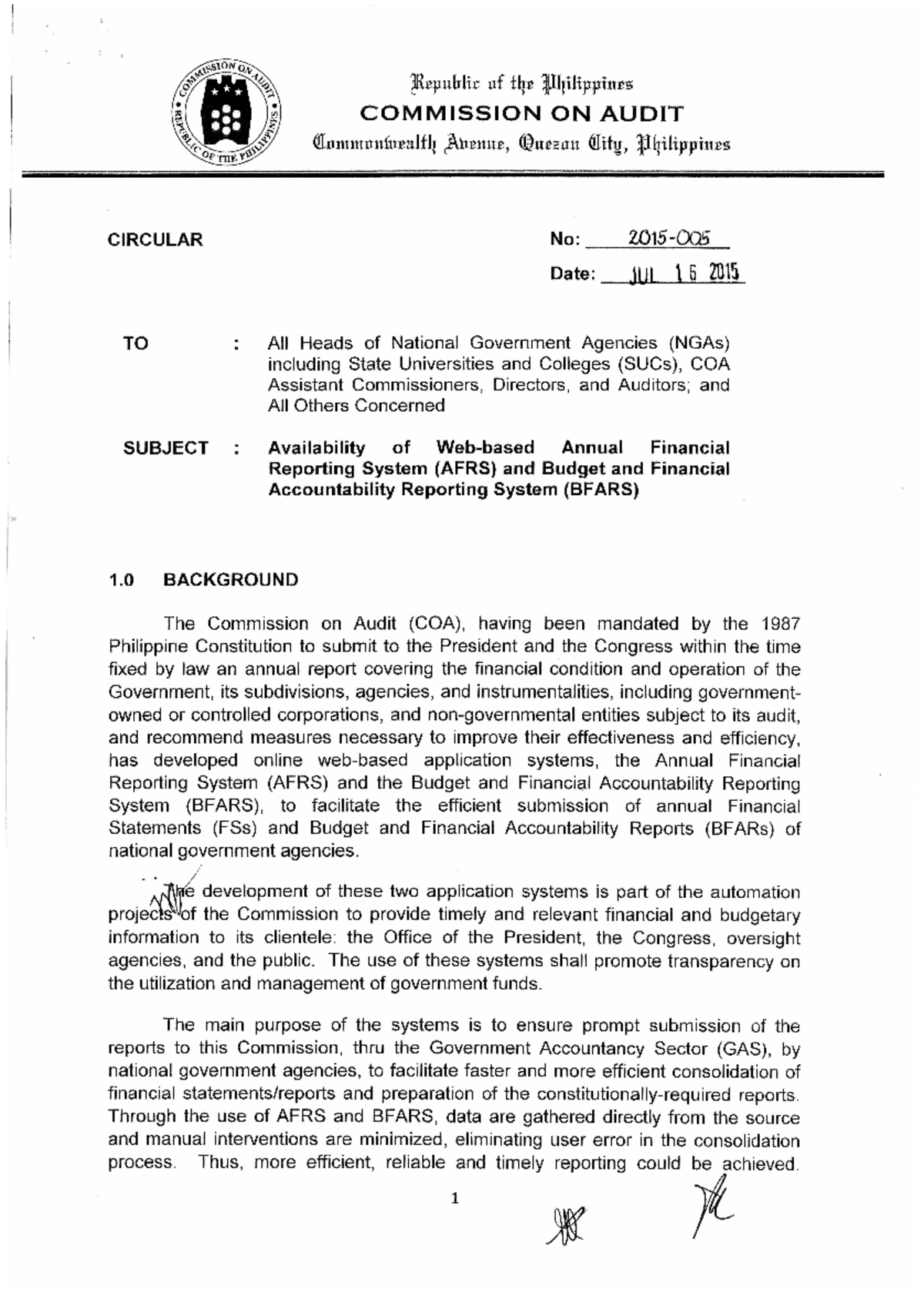 COA- Circular-NO - COA Circular - CIRCULAR TO SUBJECT ~epuhlir uf f4r ...