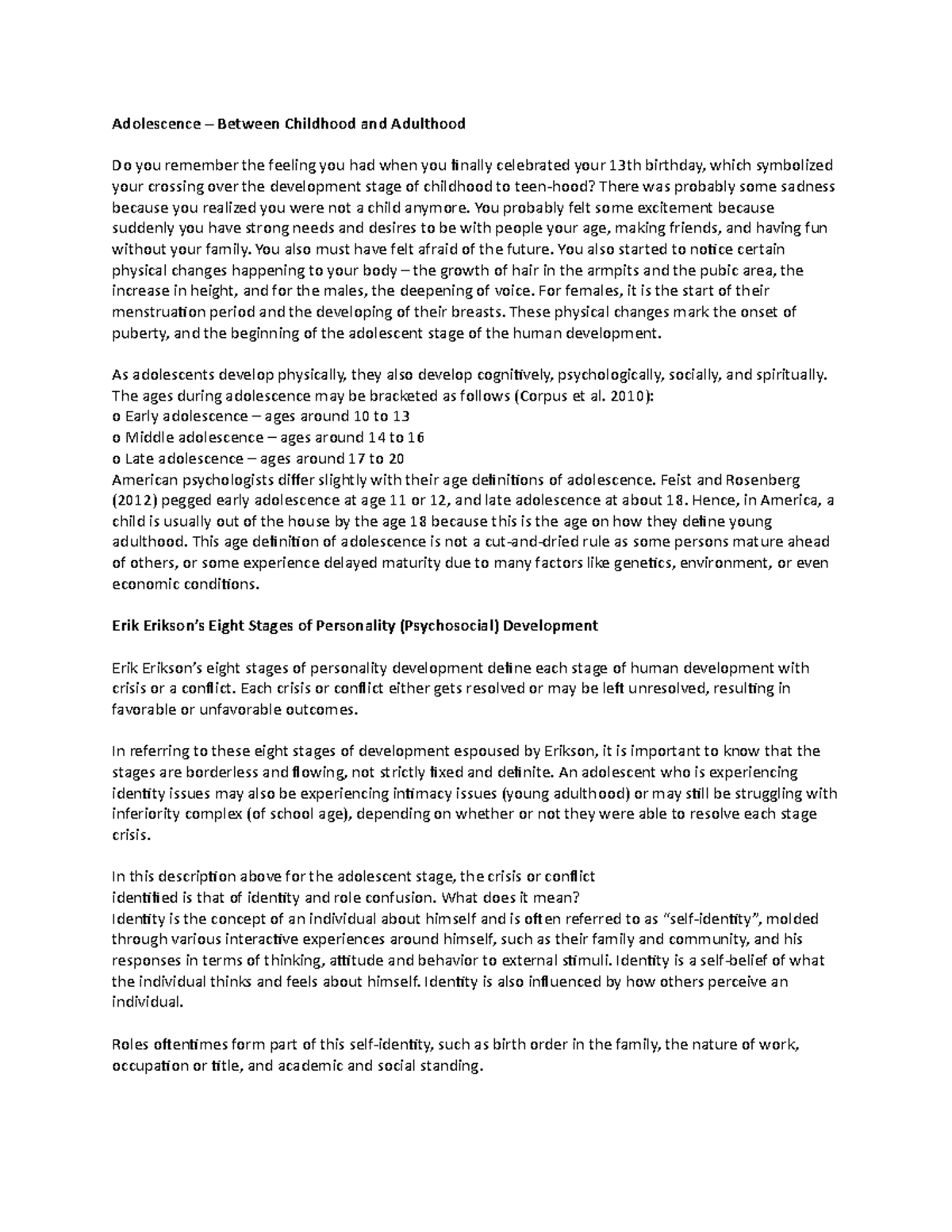 Development Stages - Adolescence – Between Childhood and Adulthood Do ...