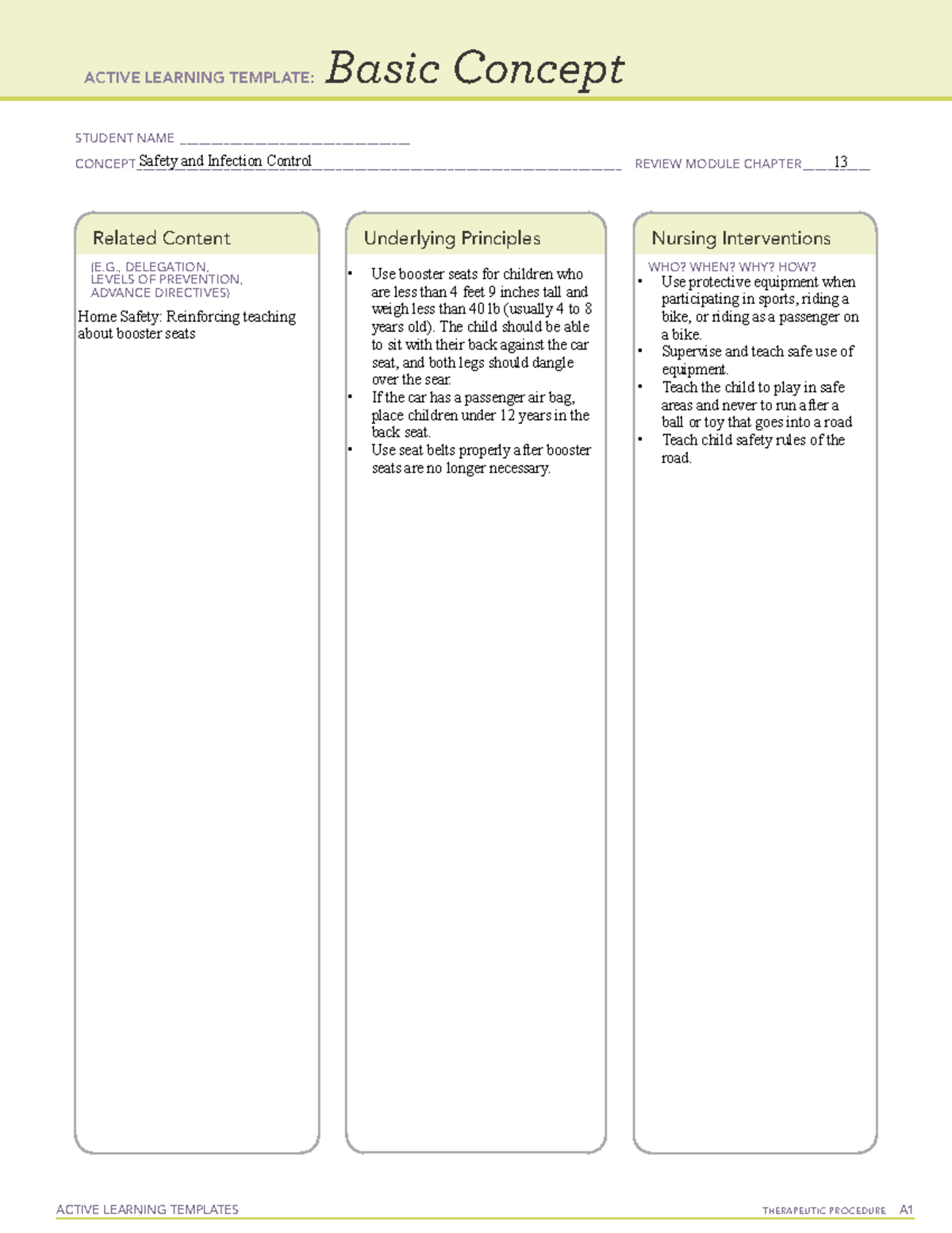 Basic concept, booster seats - ACTIVE LEARNING TEMPLATES THERAPEUTIC ...