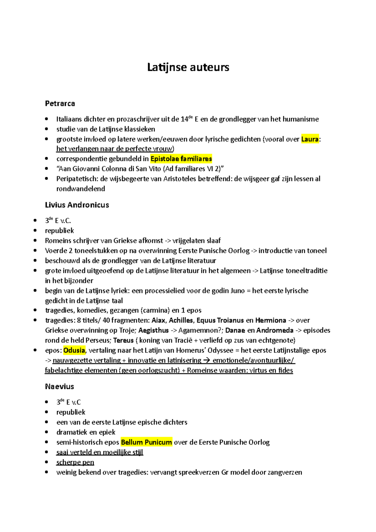 Latijnse auteurs - Latijnse auteurs Petrarca Italiaans dichter en ...