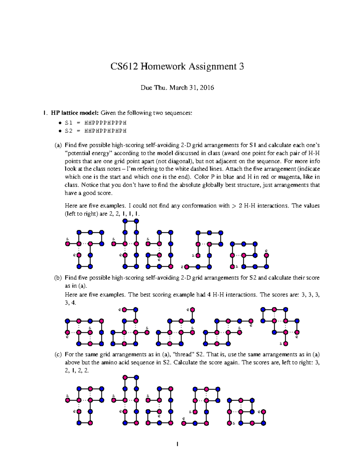 Hw3 2017 sol - Mandatory Assignment Part 3 fro cs 612 - CS612 Homework Assignment 3 Due Thu ...