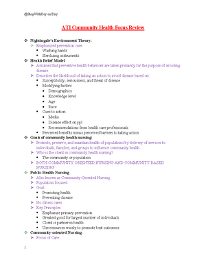 Leadership and Community Health ATI Notes - ATI Capstone Content Review ...