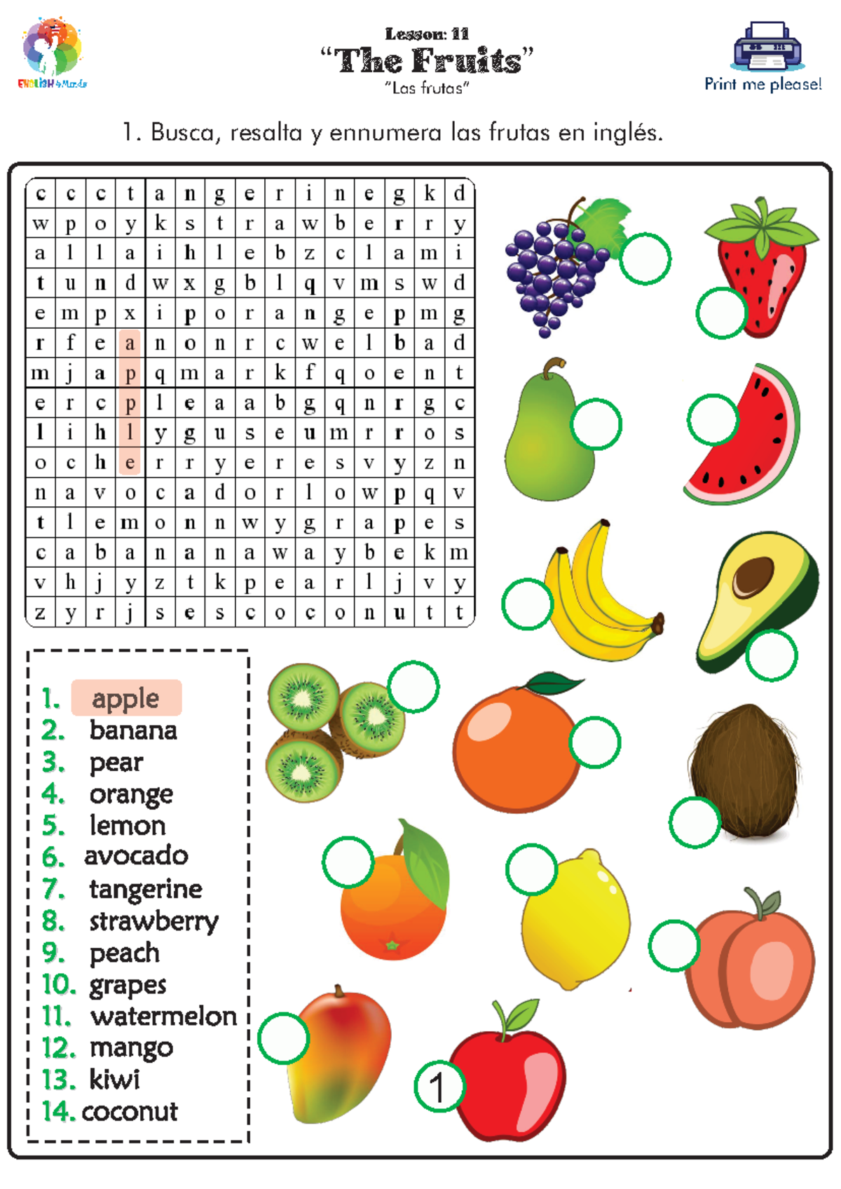 11-12. Tareas DE Inglés - Fruits and Vegetables - Print me please! “The ...