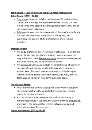 17th Century Poetry Notes Holy Sonnet XIV - Holy Sonnet XIV ...