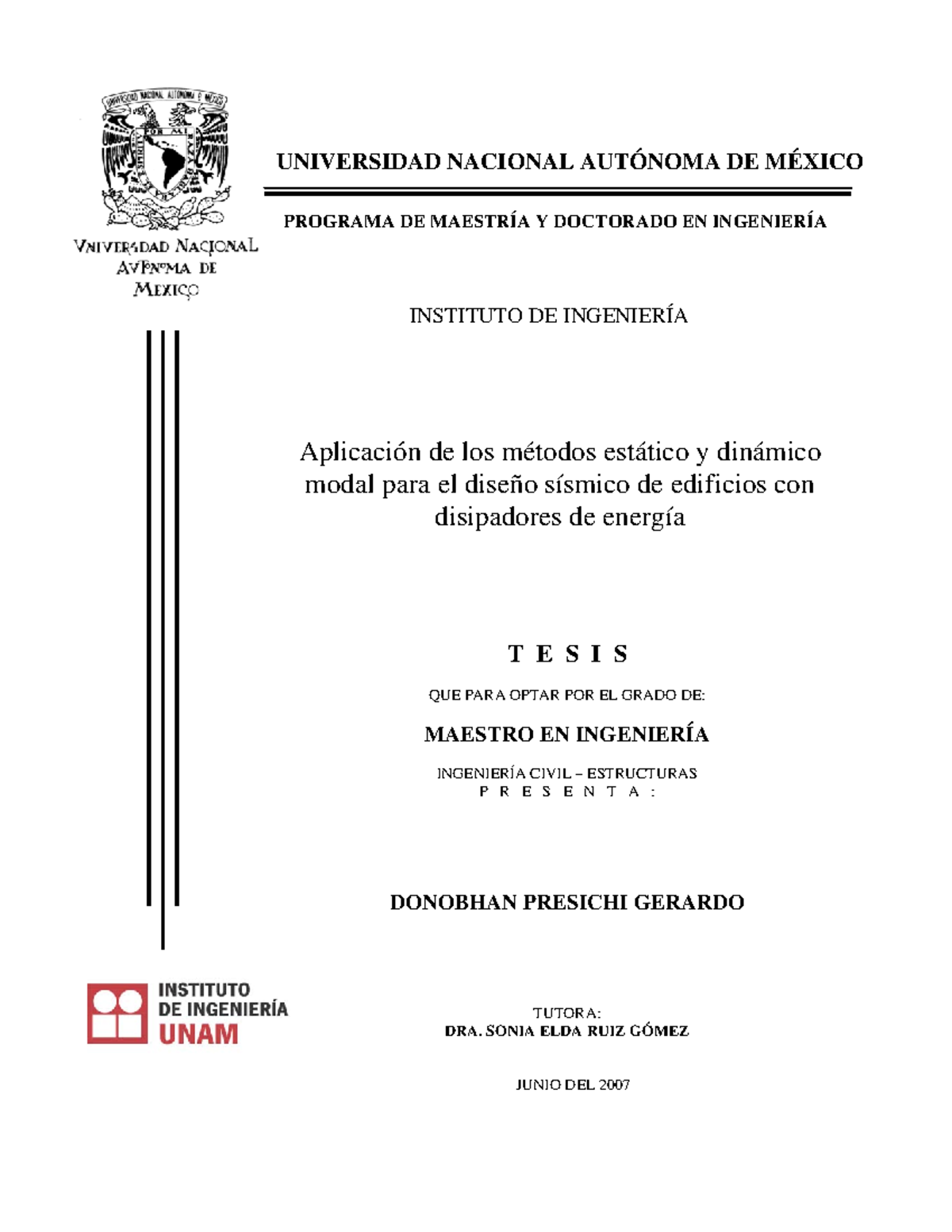 Tesis Donobhan Maestria - ####### UNIVERSIDAD NACIONAL AUTÓNOMA DE ...