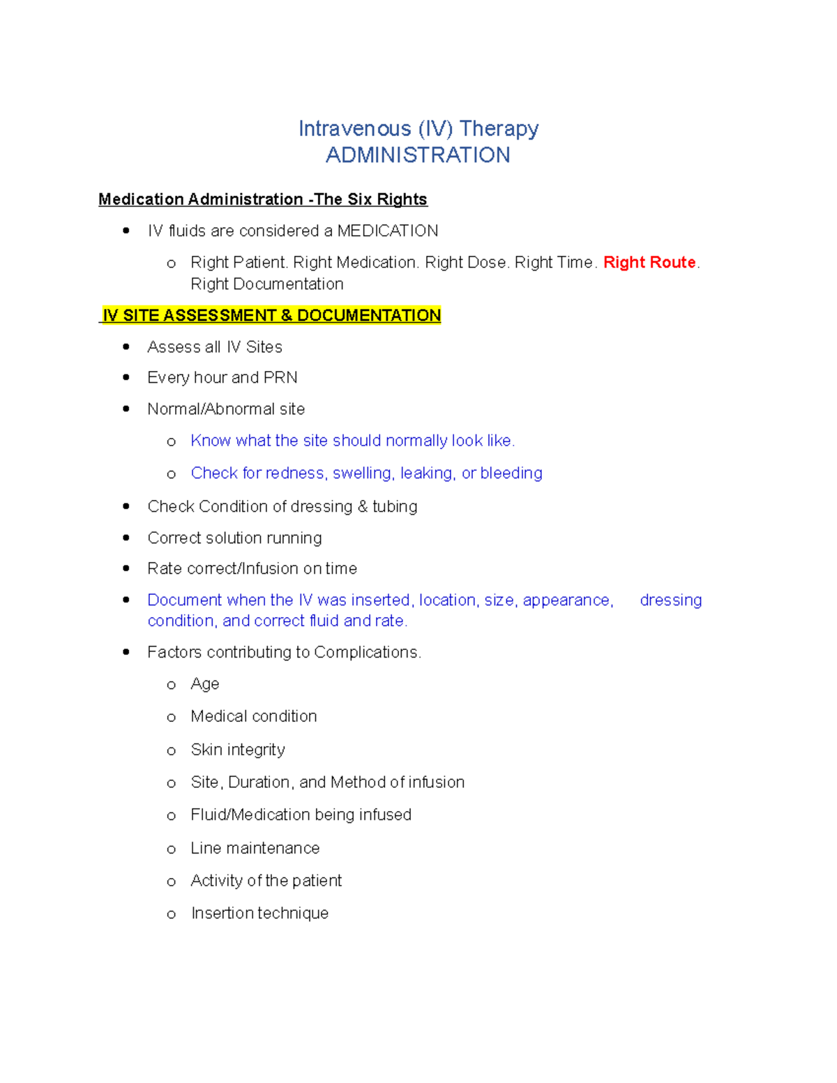 IV Therapy Adminstration - Intravenous (IV) Therapy ADMINISTRATION ...