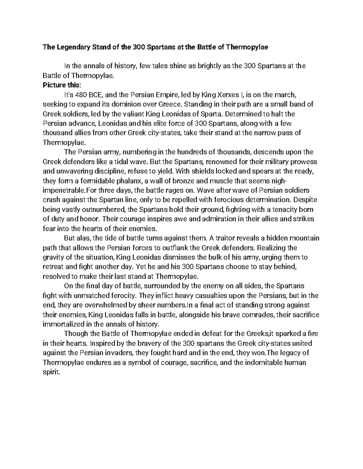 300 - The Legendary Stand of the 300 Spartans at the Battle of ...