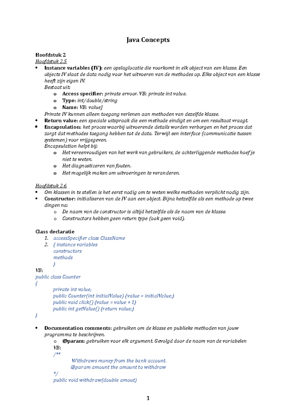 Java Concepts - Java Concepts Hoofdstuk 2 Hoofdstuk 2. Instance ...