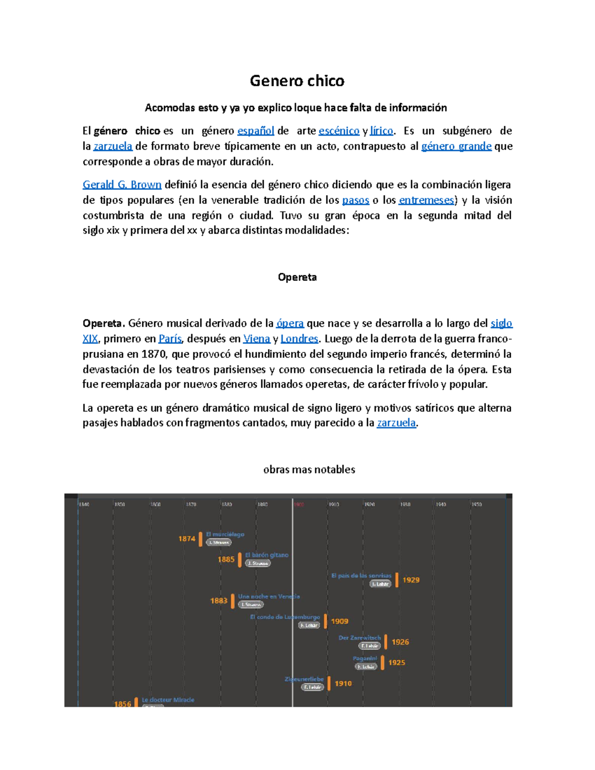 Genero chico - aaaaaaaaaaaaaaaa - Genero chico Acomodas esto y ya yo ...