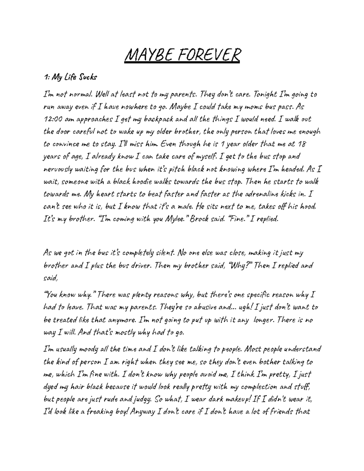 Maybe Forever - Book - MA FER 1: My i k I’m o nl. Wel la n m ars. The n’t a. Tont I’m og ru y e ...